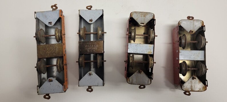 1930's Vintage, Antique HAFNER, O Gauge Tin Wind up Train Set, 5 Pieces ...
