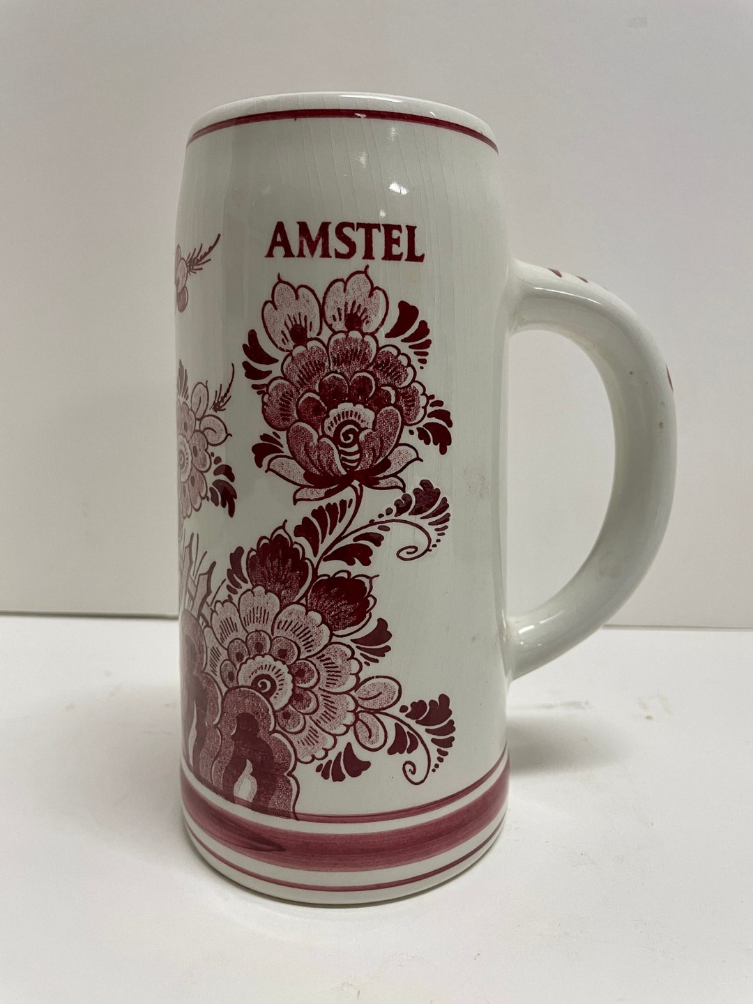 1970's Amstel Red Delft Hand Painted Beer Stein - Etsy