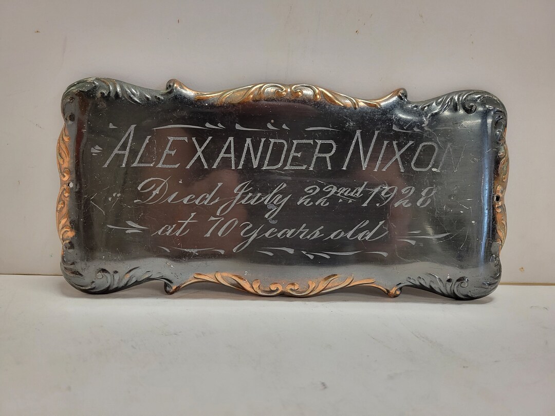 1928, Antique, Metal, Silver (plated ?) Casket, Coffin, Engraved ...