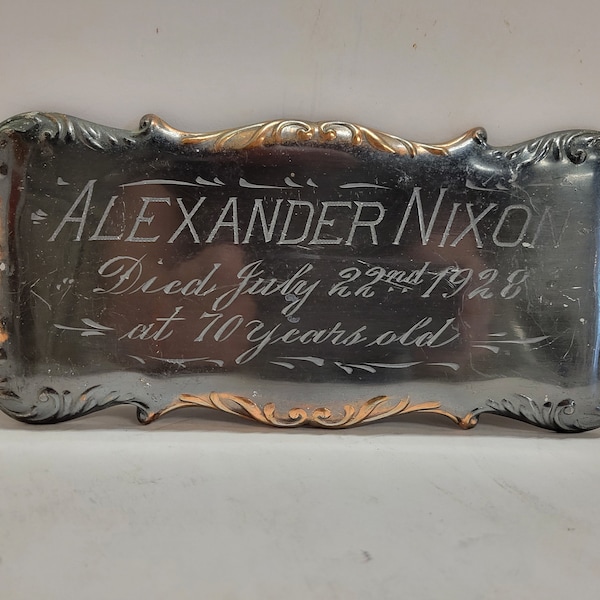 Antique Coffin Plaque - Etsy