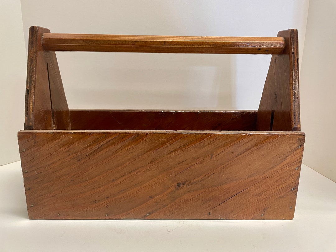 Vintage Beautifully Hand Crafted Wooden Tool Box With Handle - Etsy