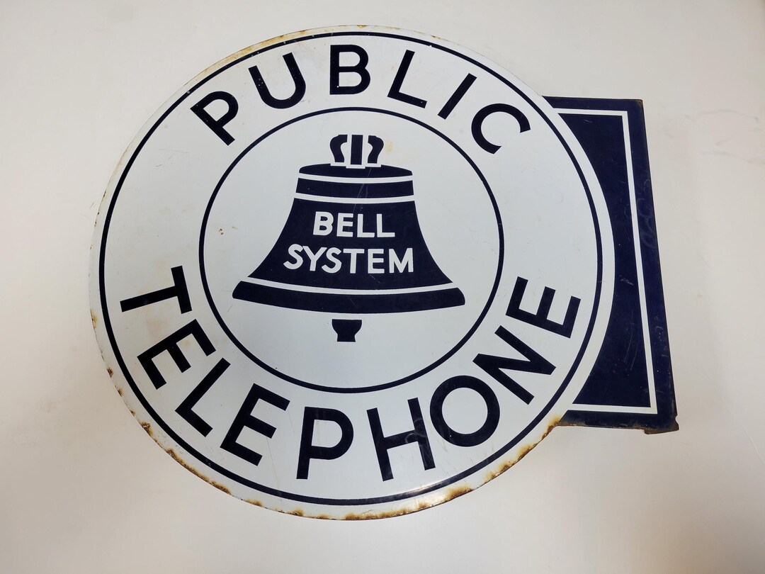 Original, Antique, Porcelain, Advertising Double Sided, Flange Sign ...