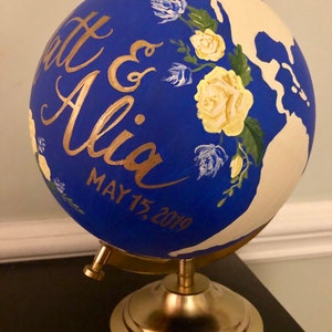 9" Custom Globe in Any Color Combo With Floral Details - Etsy