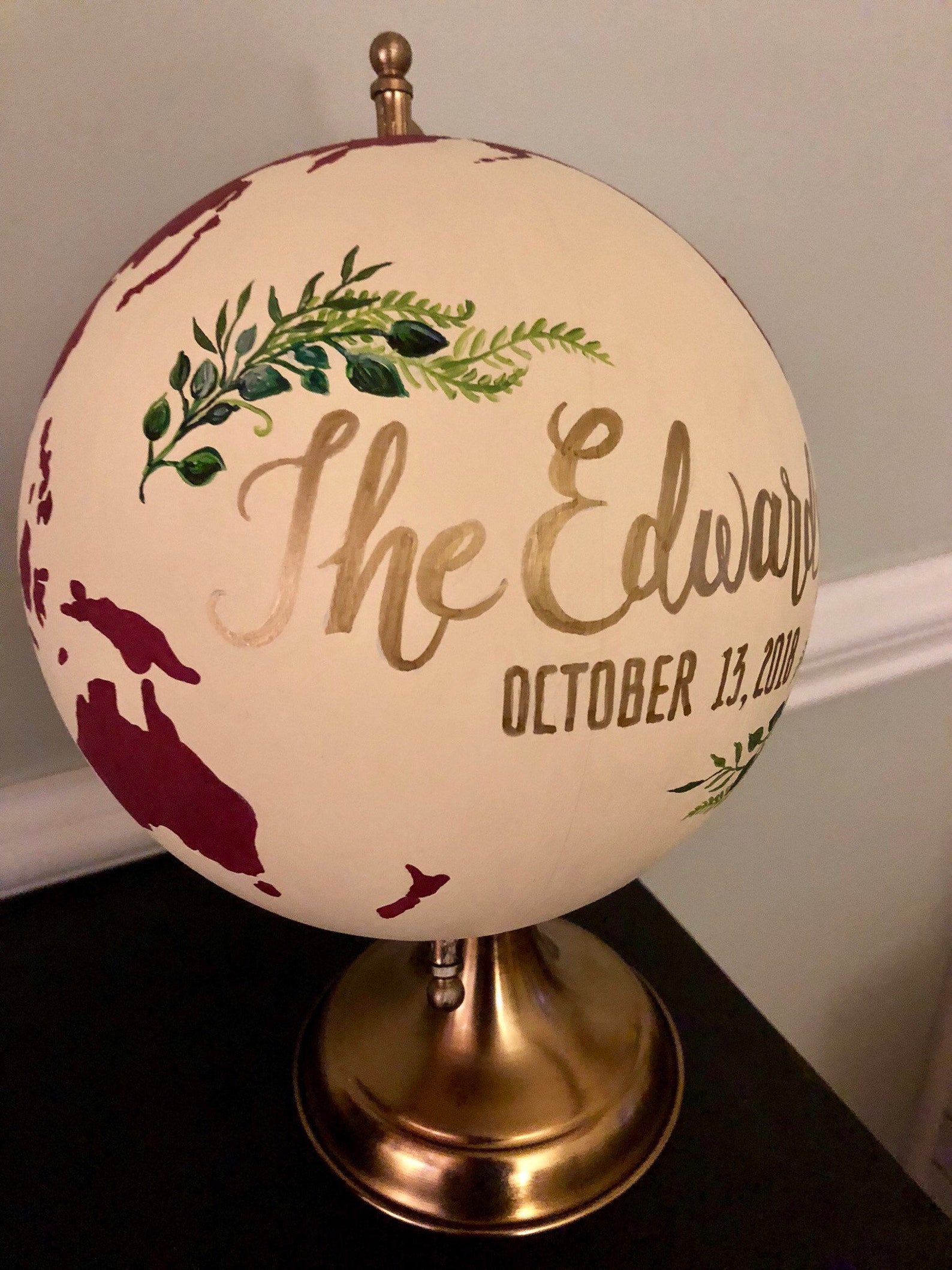 9 Custom Globe in Any Color Combo With Floral Details | Etsy