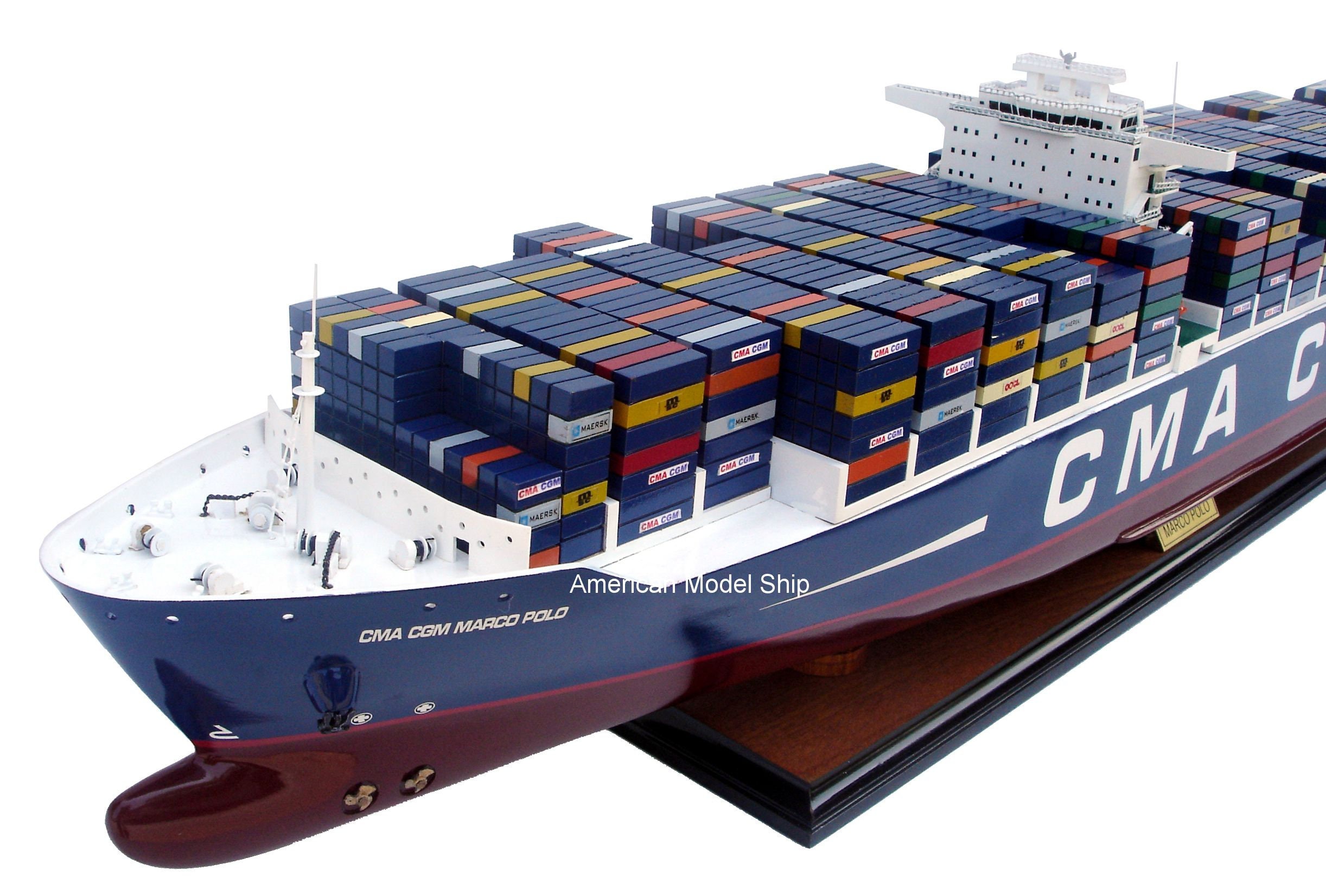 CMA CGM MARCO Polo Container Ship Model Handcrafted Wooden Model Ship ...