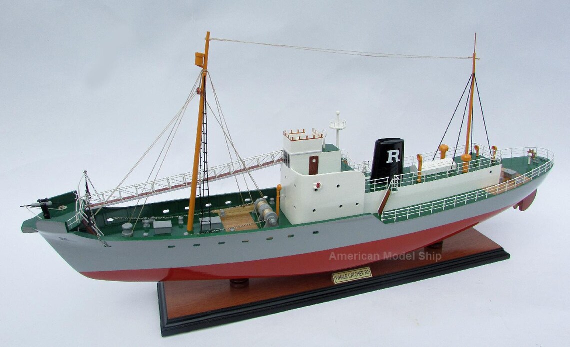 WHALE CATCHER Hunting Ship Model 31" Handcrafted Wooden Ready for ...