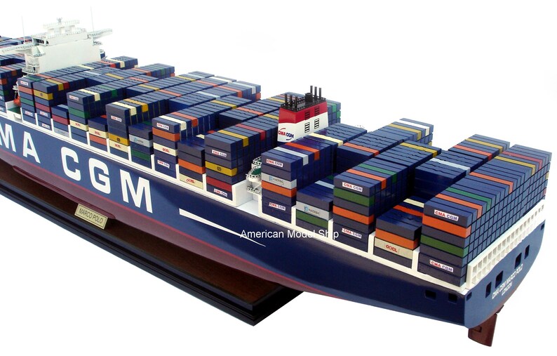 CMA CGM MARCO Polo Container Ship Model Handcrafted Wooden Model Ship ...