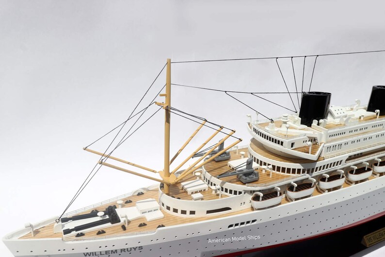 Ms Willem Ruys Built In 1939 Cruise Ship Handcrafted Wooden Model 35 Etsy