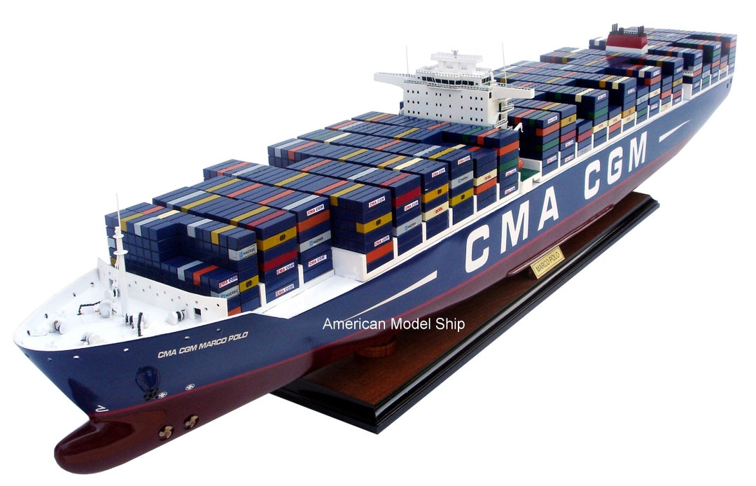 CMA CGM MARCO Polo Container Ship Model Handcrafted Wooden Model Ship ...
