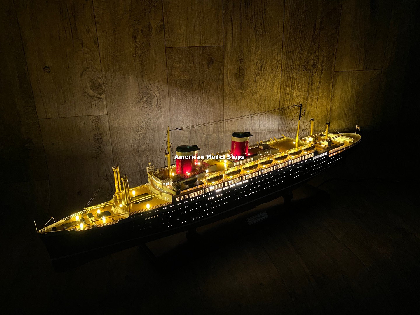 SS America With Lights Museum Quality Wooden Ship Model 34" - Etsy