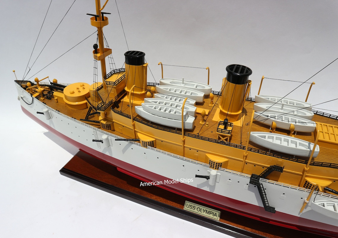 USS Olympia Protected Cruiser Model 40" Handcrafted Wooden Model Scale ...