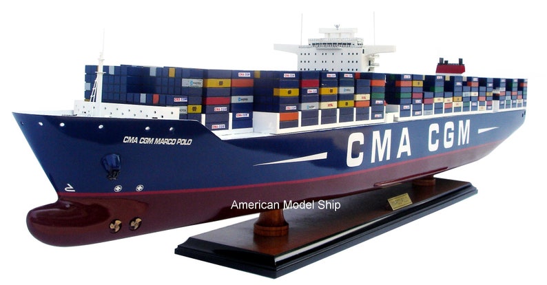 CMA CGM MARCO Polo Container Ship Model Handcrafted Wooden Model Ship ...