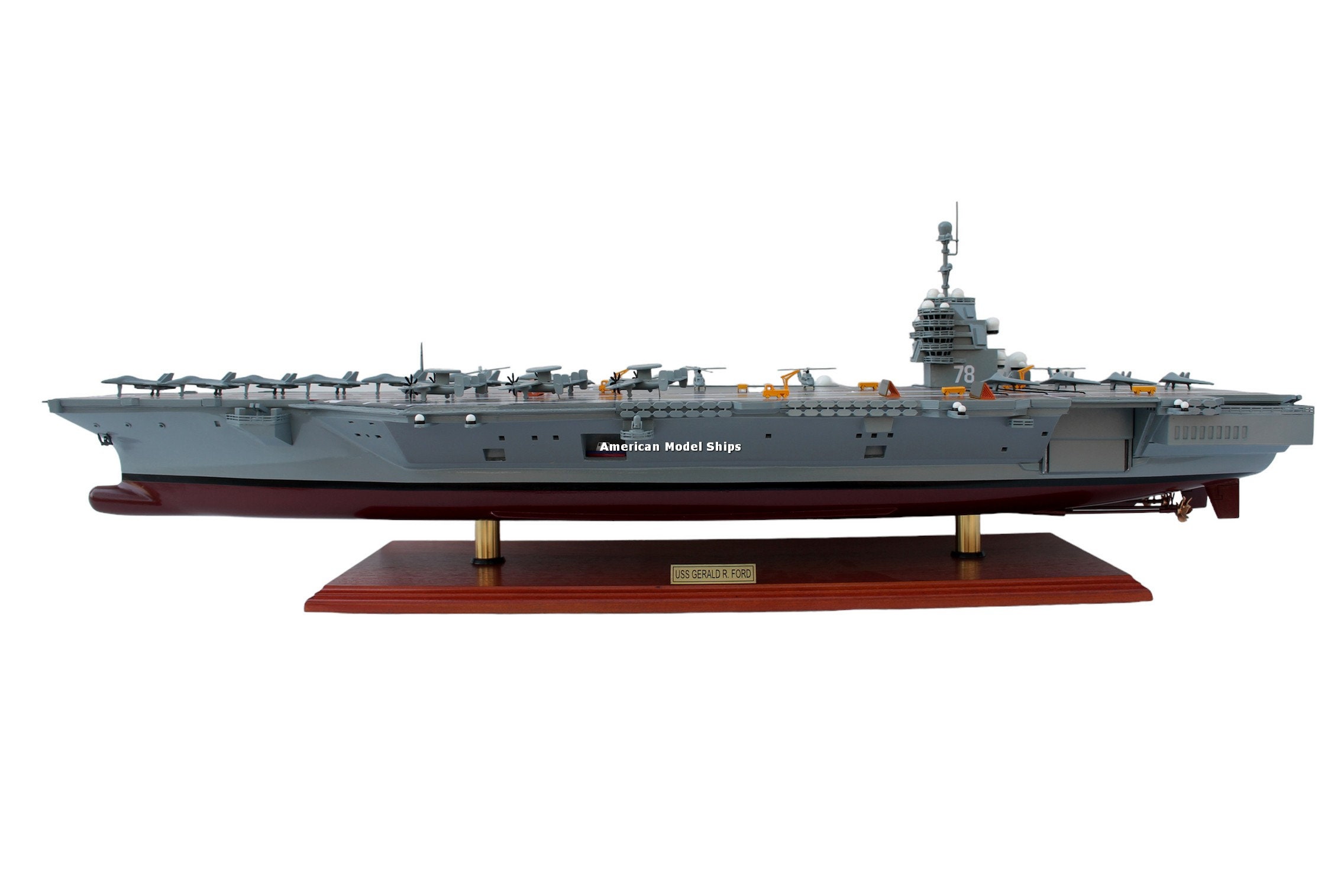 USS Gerald R. Ford CVN 78 Aircraft Carrier Handcrafted Model Scale 1/ ...