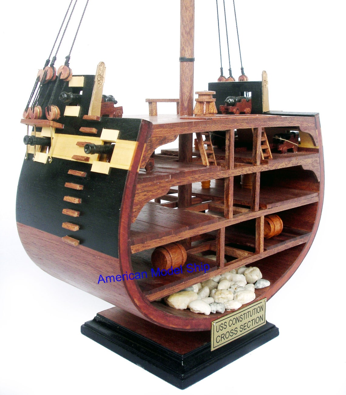 USS Constitution Cross Section Handcrafted Wooden Model Display Home ...