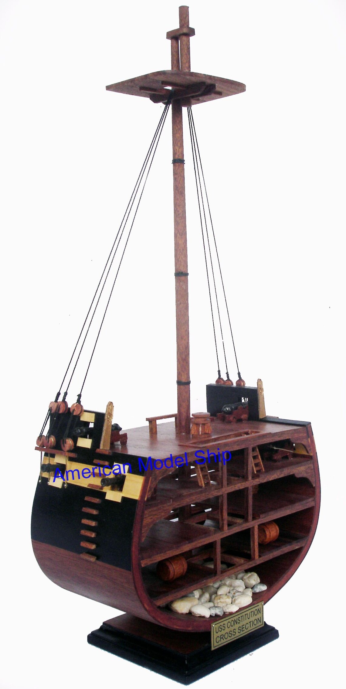 USS Constitution Cross Section Handcrafted Wooden Model Display Home ...