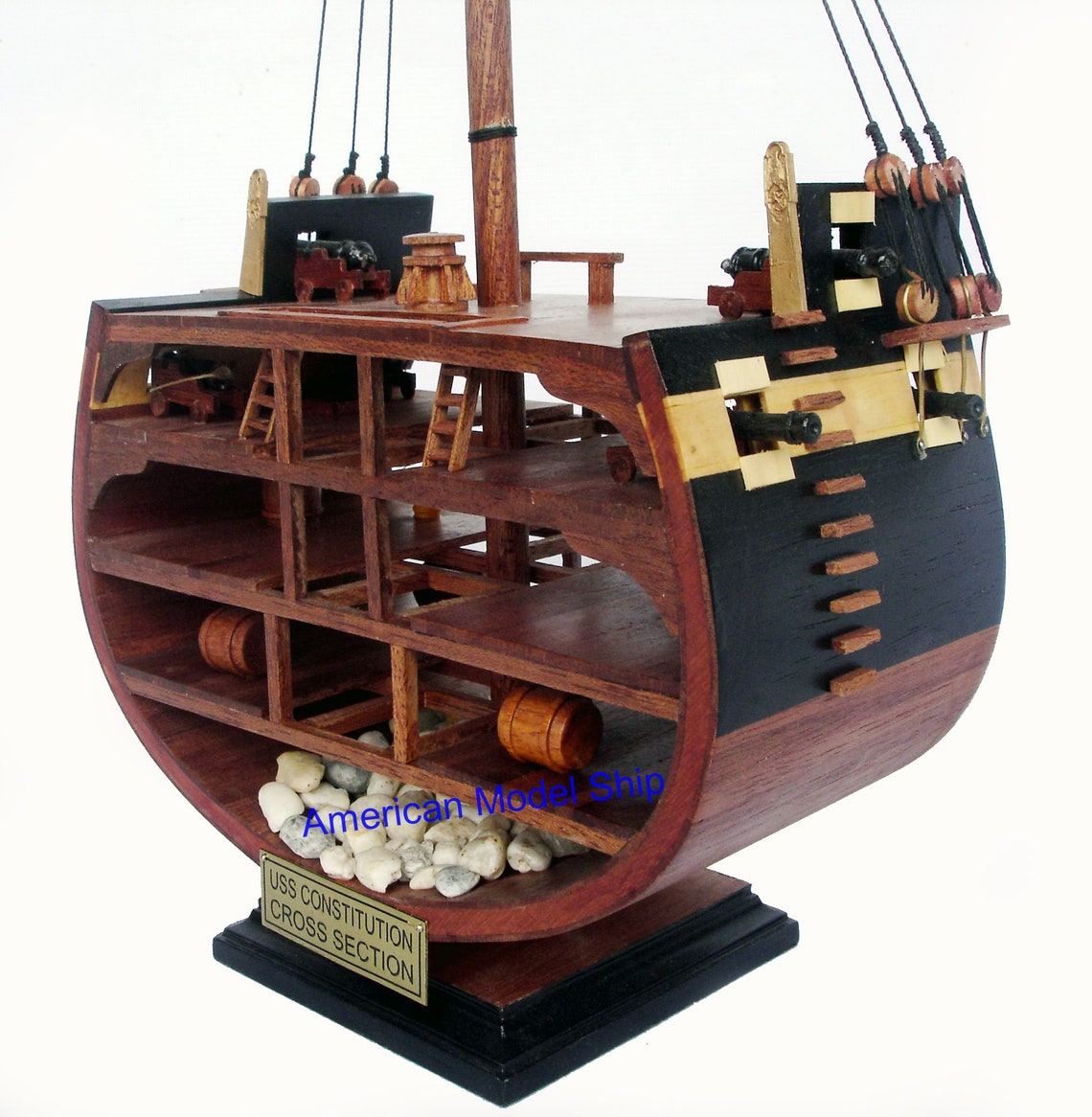 USS Constitution Cross Section Handcrafted Wooden Model Display Home ...