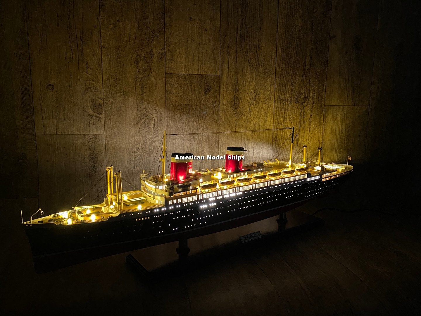 SS America With Lights Museum Quality Wooden Ship Model 34" - Etsy