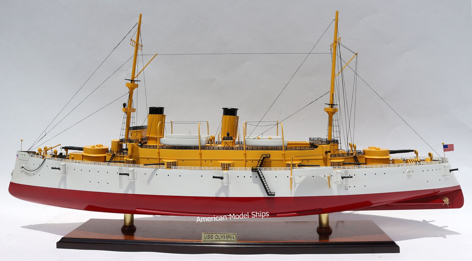 USS Olympia Protected Cruiser Model 40" Handcrafted Wooden Model Scale ...