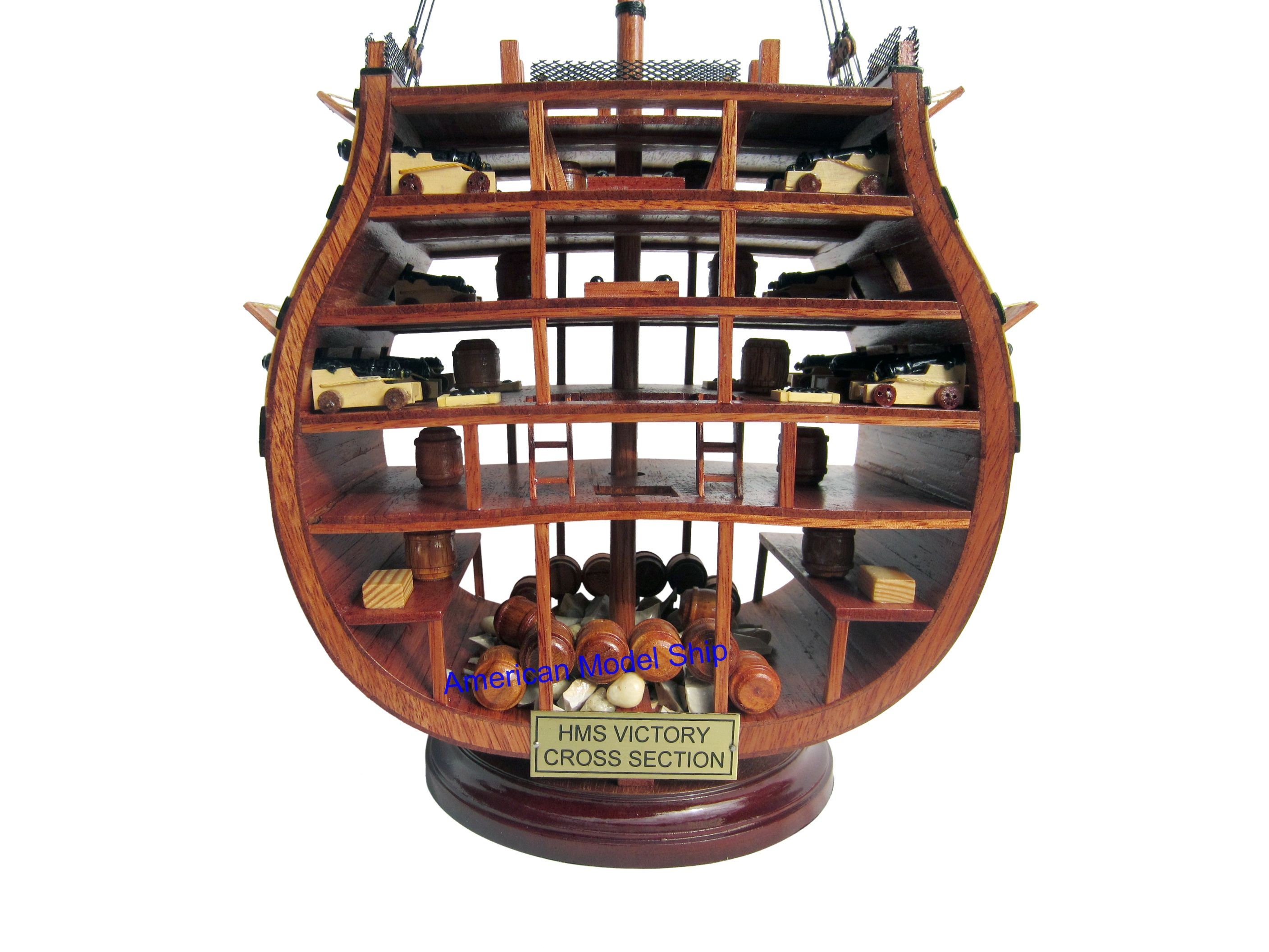 HMS Victory Cross Section Handcrafted Wooden Model Display Home Decor ...