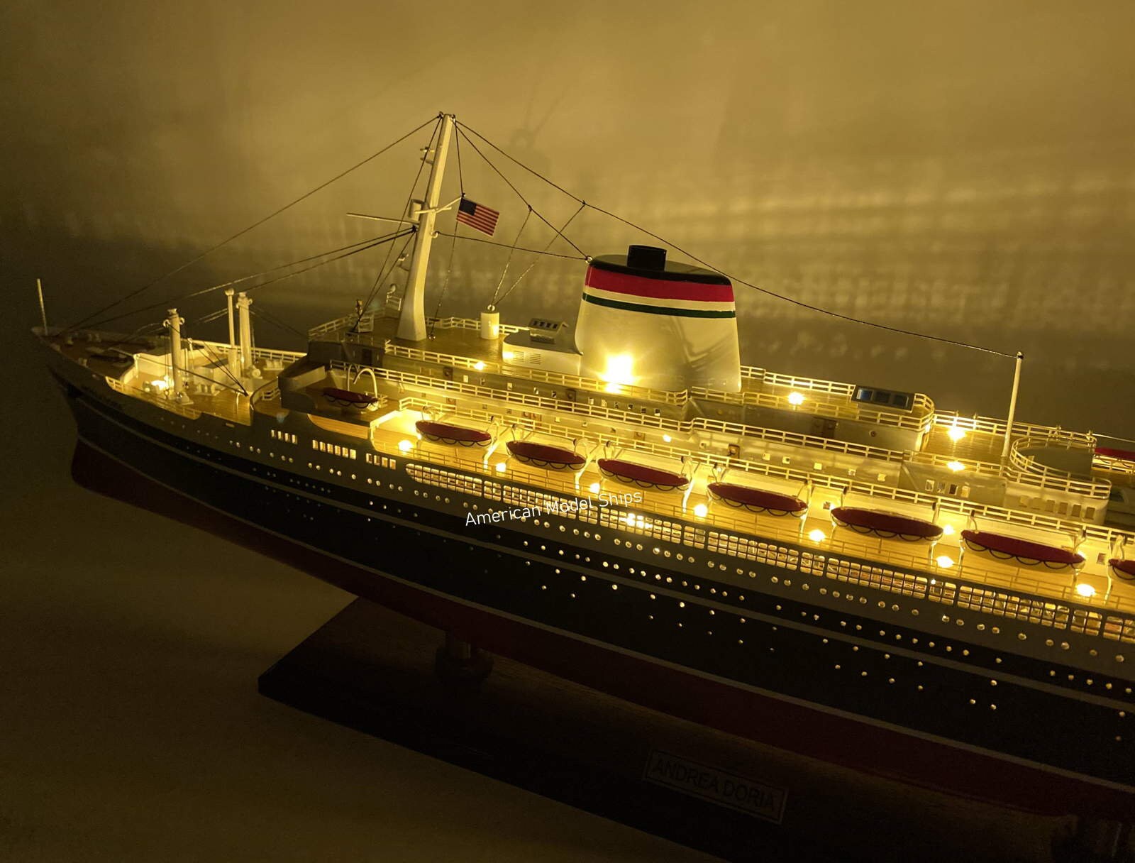 SS Andrea Doria Italian With Lights Museum Quality Wooden Model 34 ...