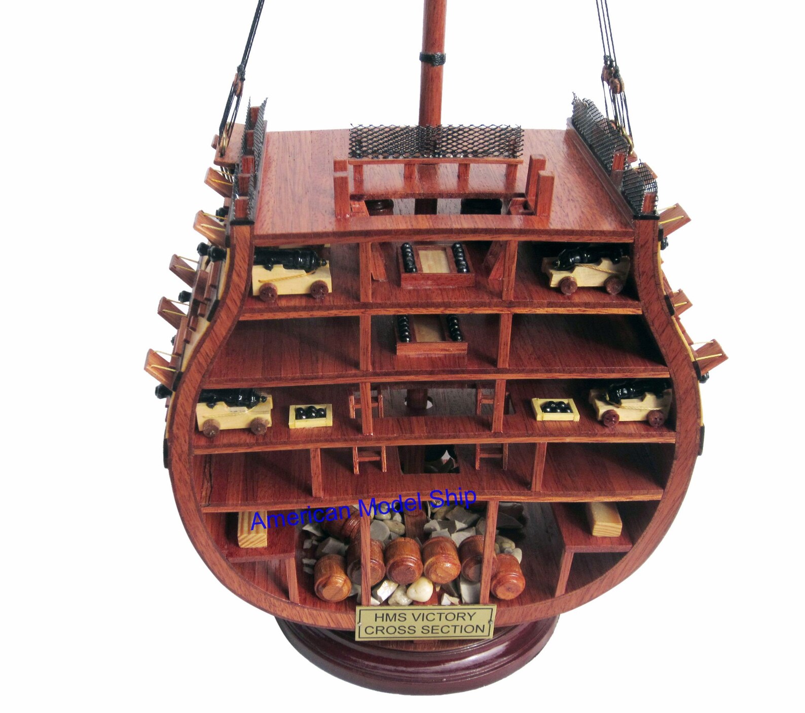 HMS Victory Cross Section Handcrafted Wooden Model Display Home Decor ...