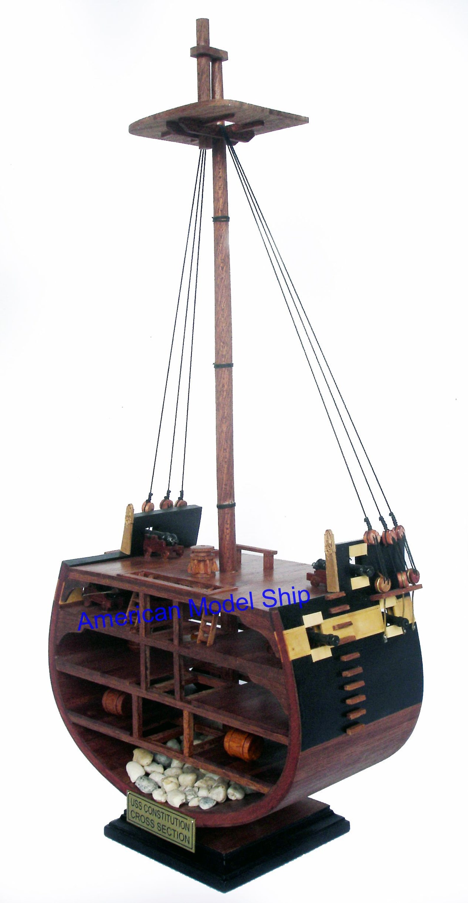USS Constitution Cross Section Handcrafted Wooden Model Display Home ...