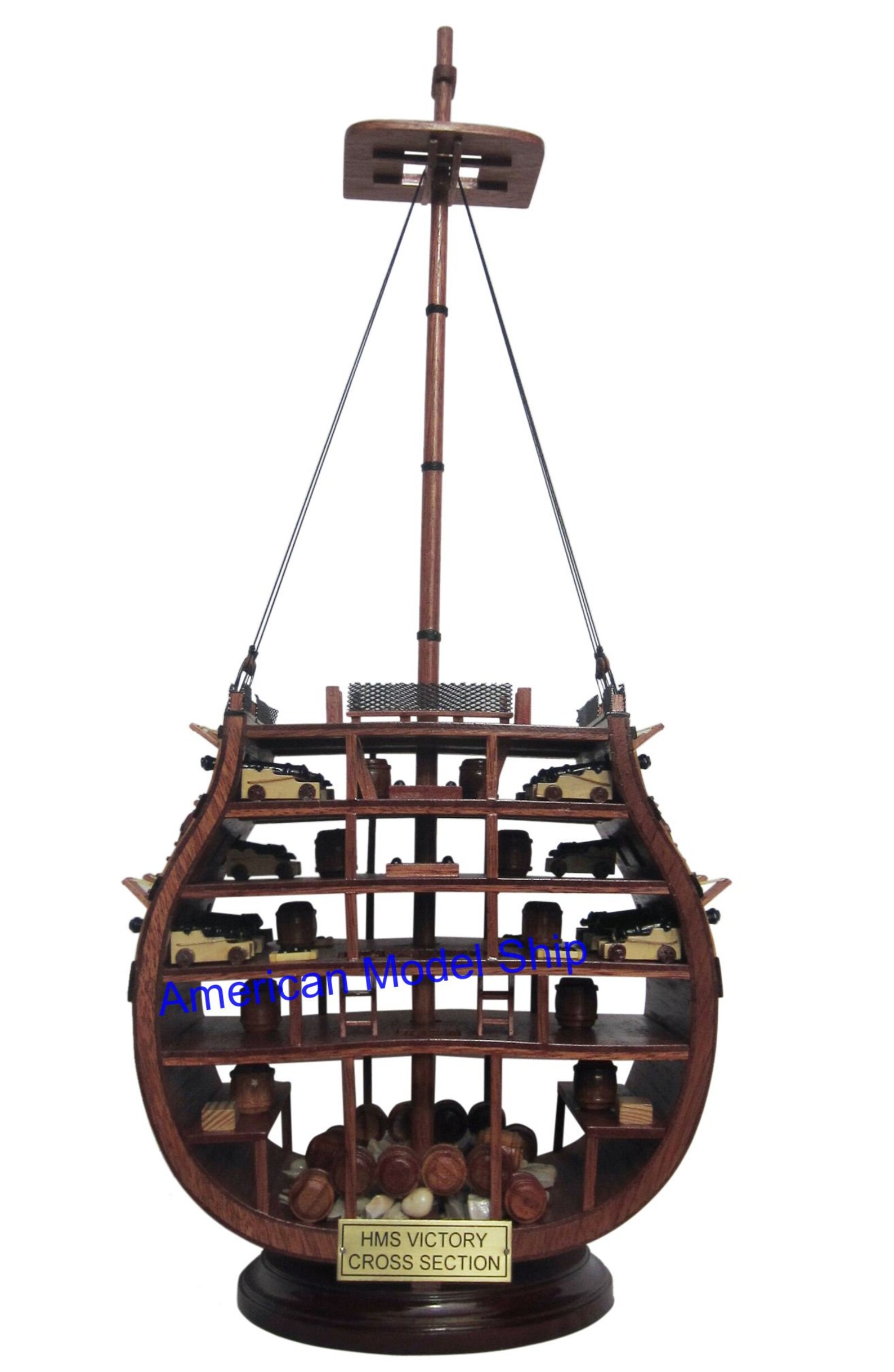 HMS Victory Cross Section Handcrafted Wooden Model Display Home Decor ...