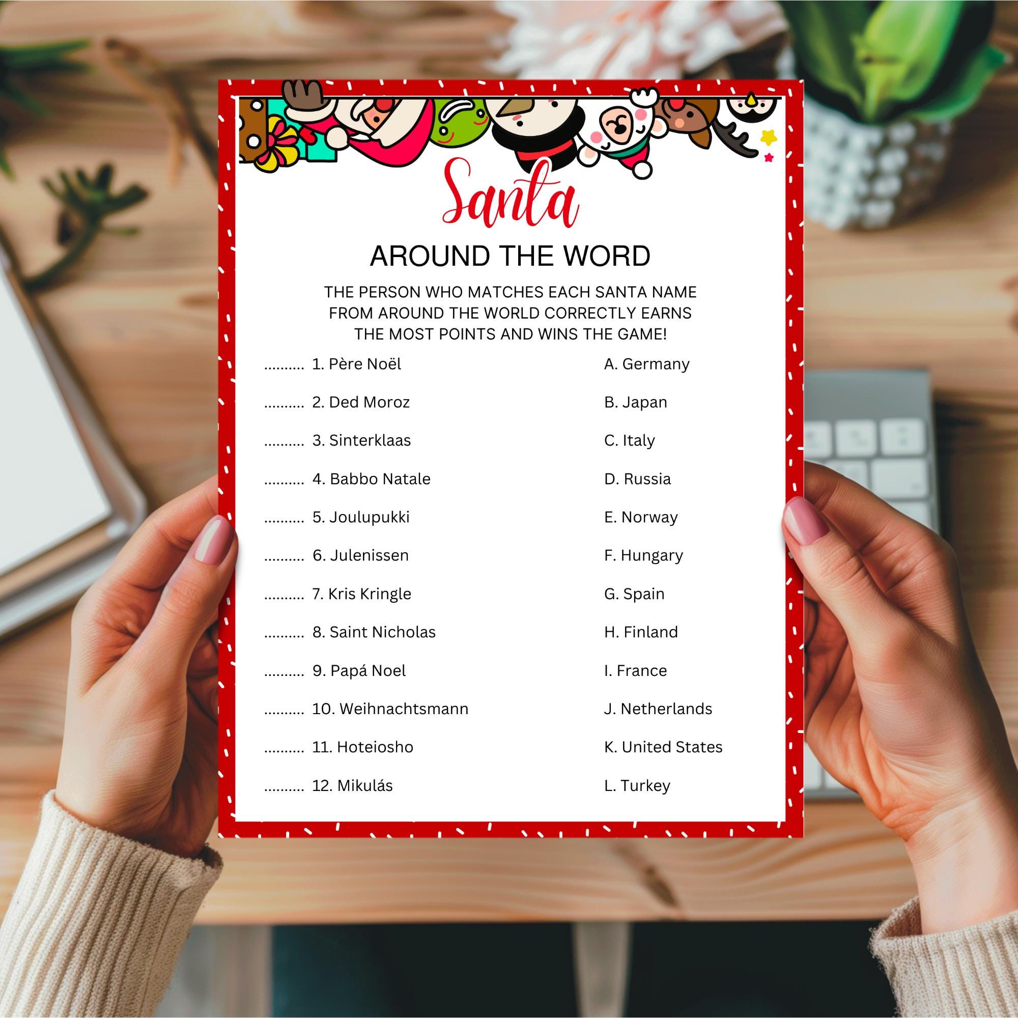 Santa Around the World Game, Christmas Games Groups Adults, Christmas ...