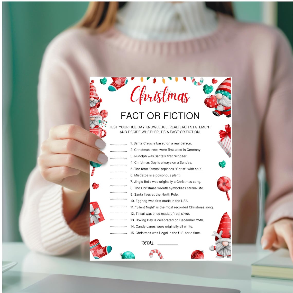 Christmas Fact or Fiction Game, Trivia Questions With Answers ...
