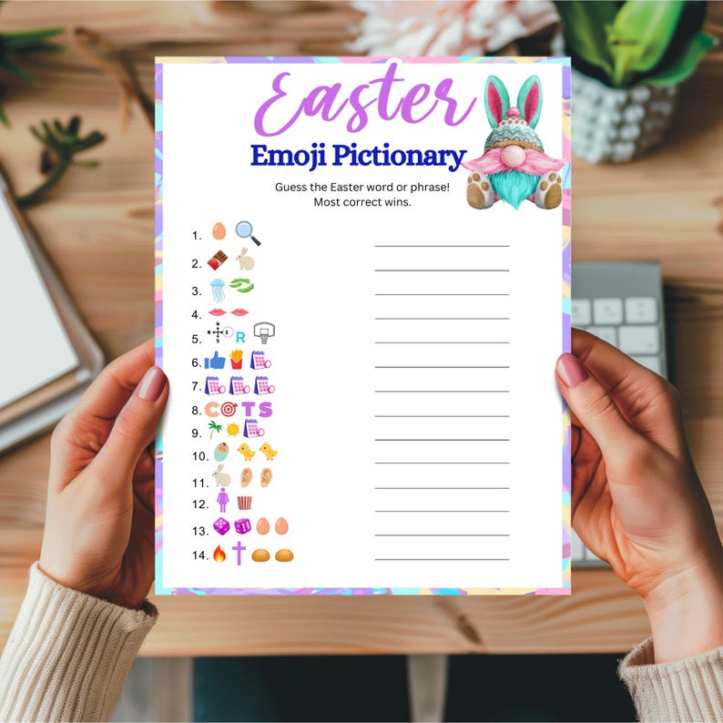 Easter Emoji Game, Easter Games Group Adults & Kids, Easter Trivia Game ...