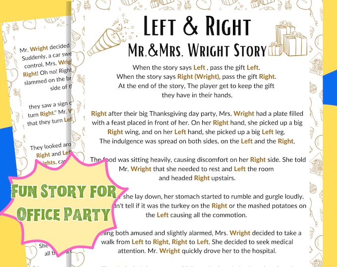 Soccer Party Game Left Right Story Pass the Present Game, Left / Right ...