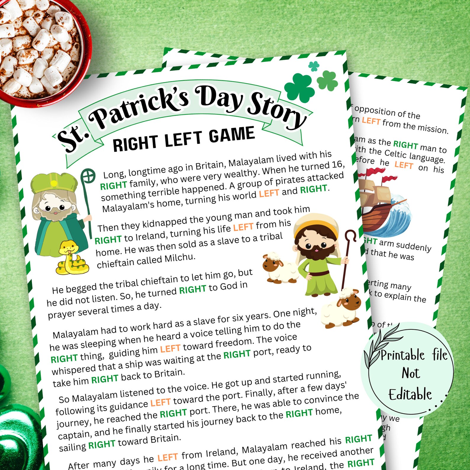 St Patrick's Left Right Game, St Patrick's Day Games Kids, St Patrick's ...