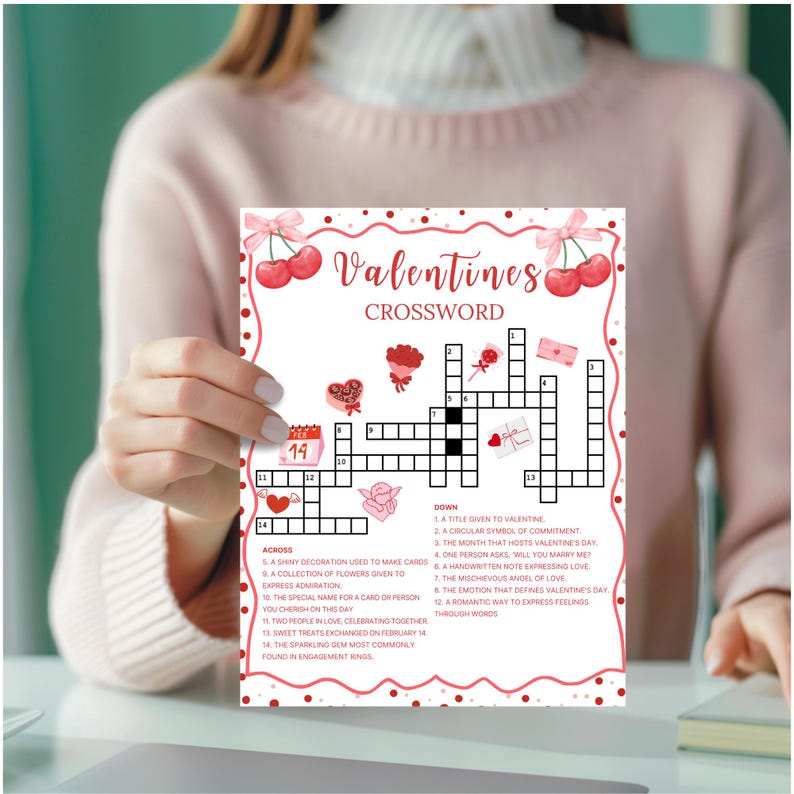 Valentines Day Crossword Puzzle, Valentines Day Games Adults ...