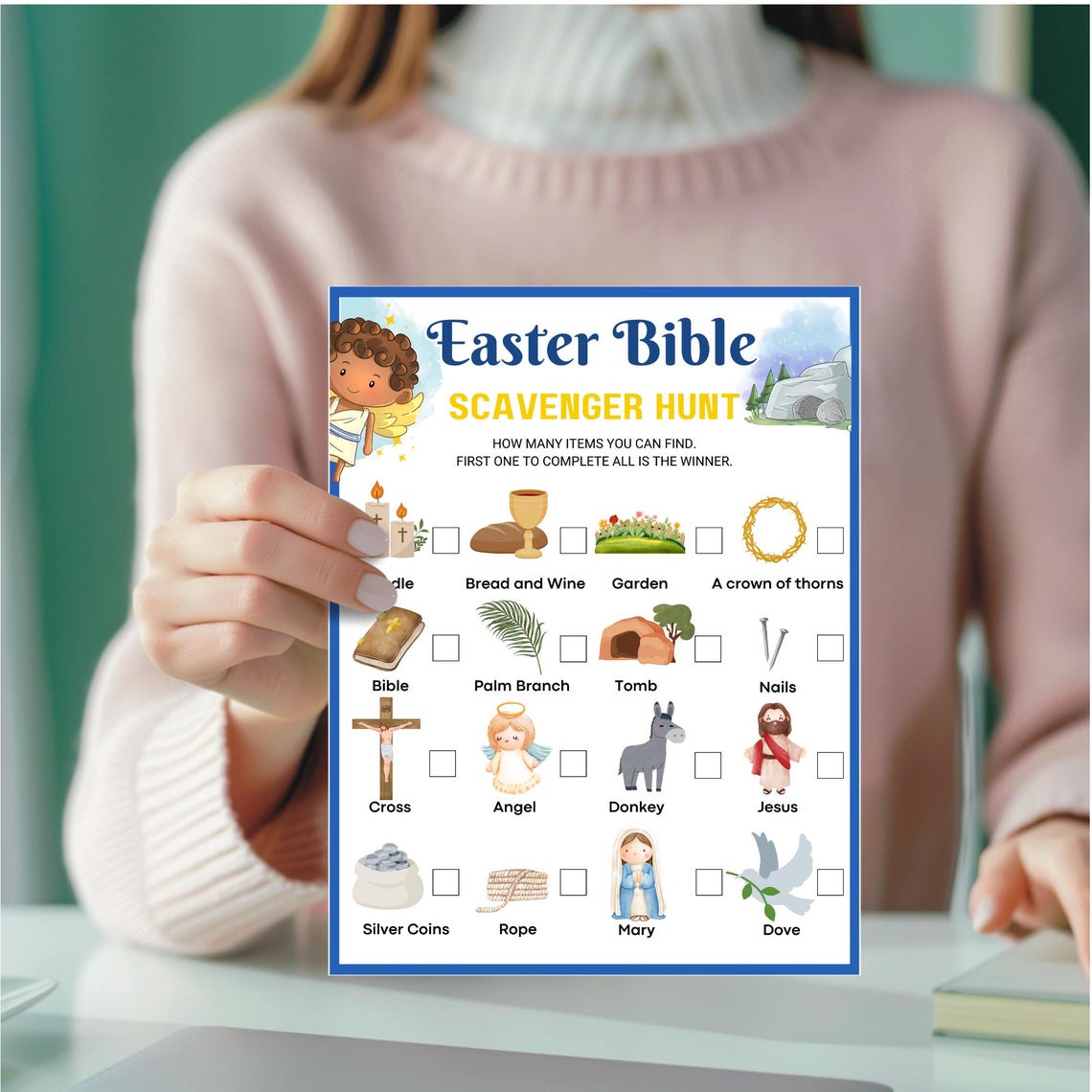 Easter Bible Scavenger Hunt, Printable Easter Game Kids, Indoor ...