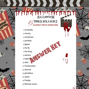 Halloween Word Scramble Game for Adults, Printable Halloween Party ...