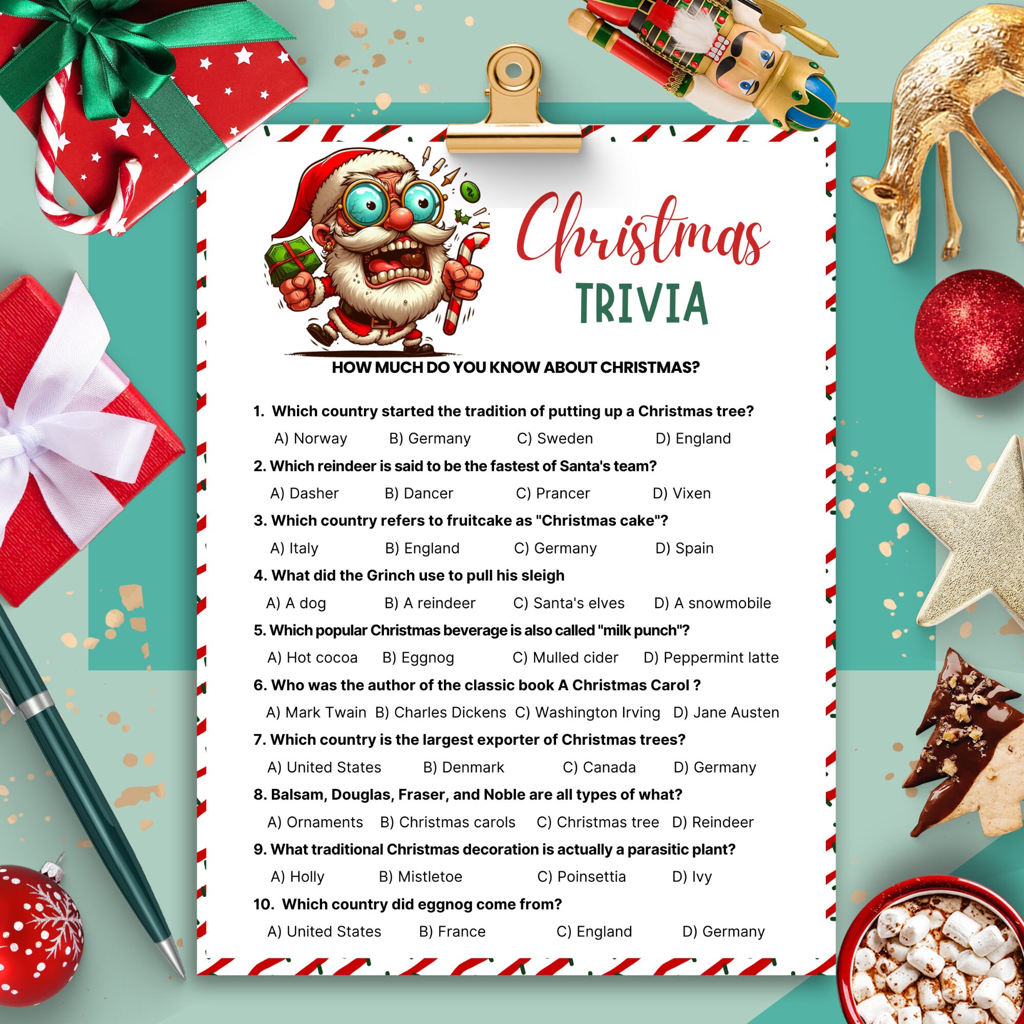 Christmas Trivia Questions & Answer, Office Christmas Games, Work ...