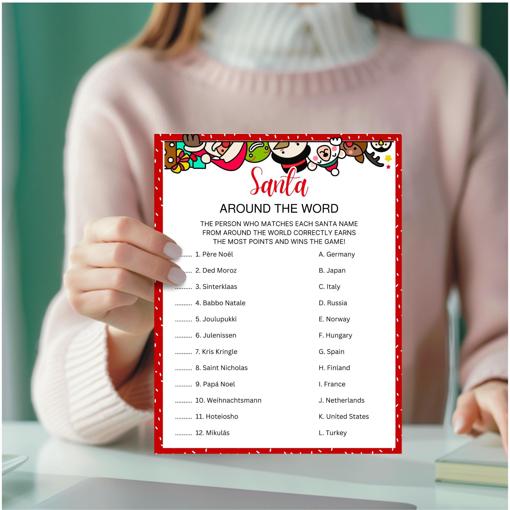 Santa Around the World Game, Christmas Games Groups Kids, Christmas ...