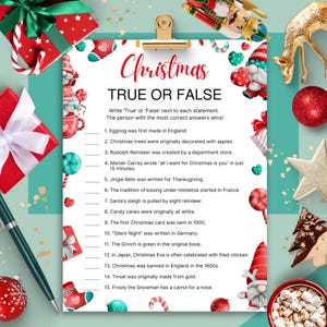 True or False Game, Christmas Trivia Questions With Answers, Christmas ...