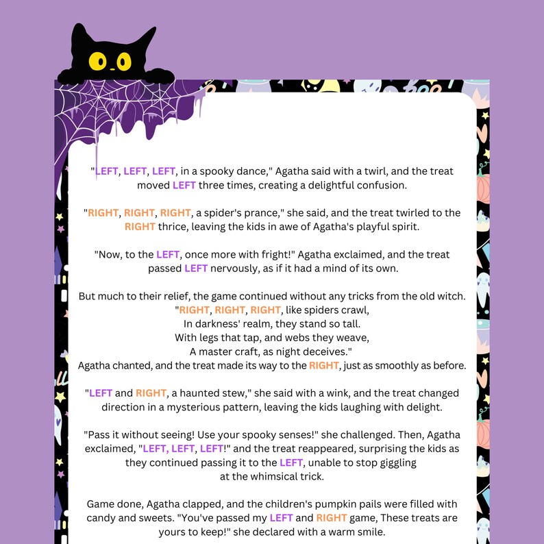 Pass the Pumpkin Game, Printable Halloween Game, Halloween Left Right ...