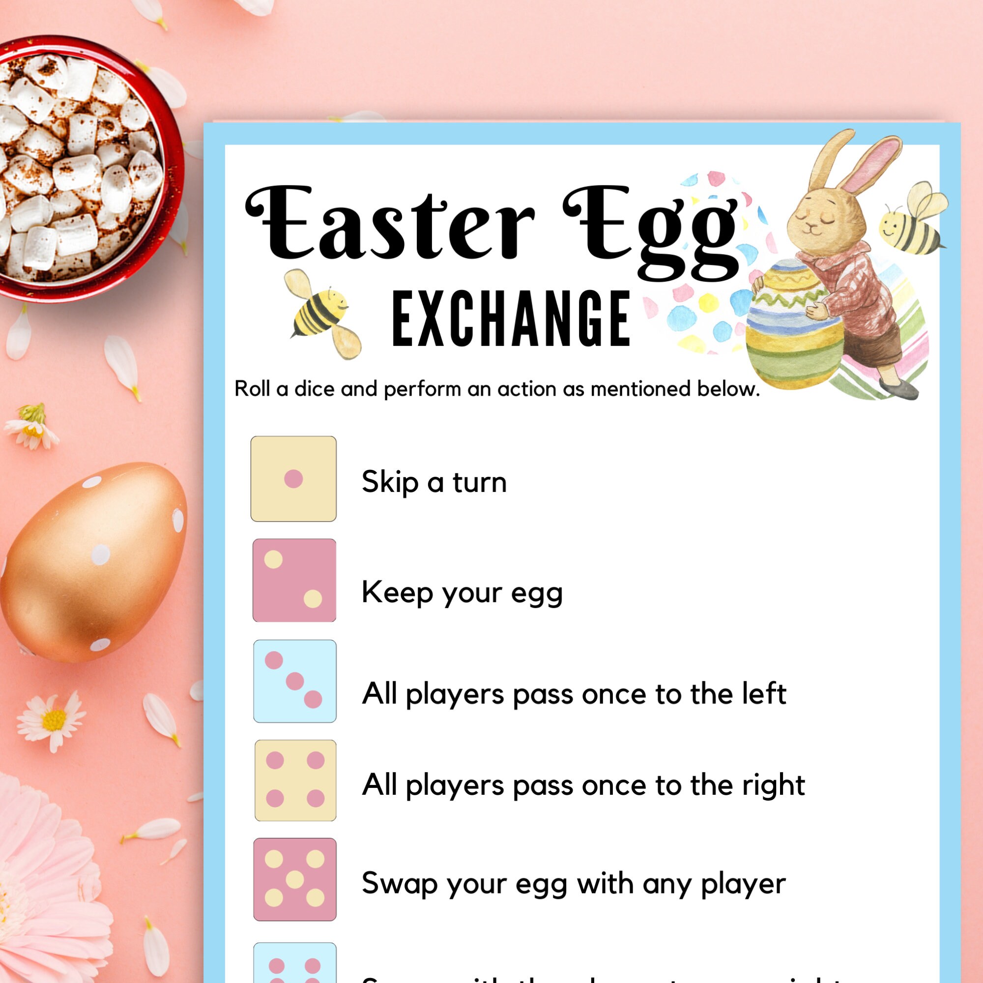 Easter Egg Exchange Game, Printable Easter Games for Kids, Easter Egg ...