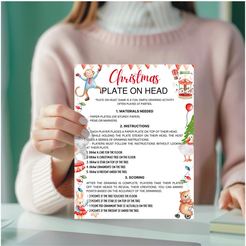 Christmas Plate on Head Game, Fun Christmas Games Groups, Adults ...