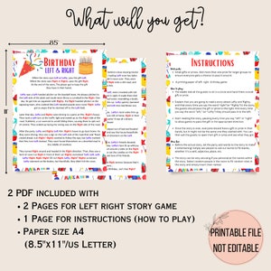 Left Right Game, Left Right Birthday Game, Printable Funny Left Right ...