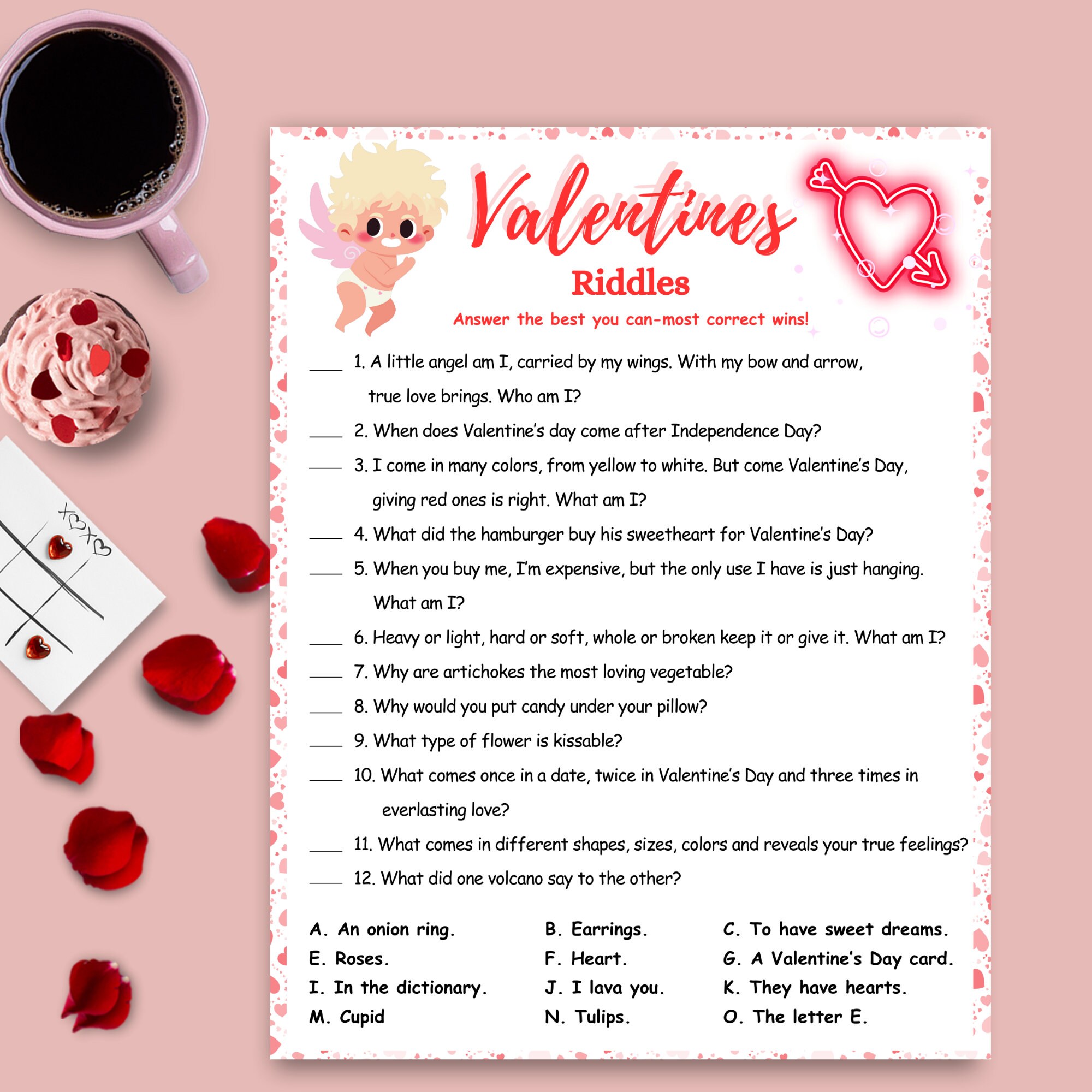 Valentines Day Riddle Game, Valentine Riddles With Answer, Valentines ...