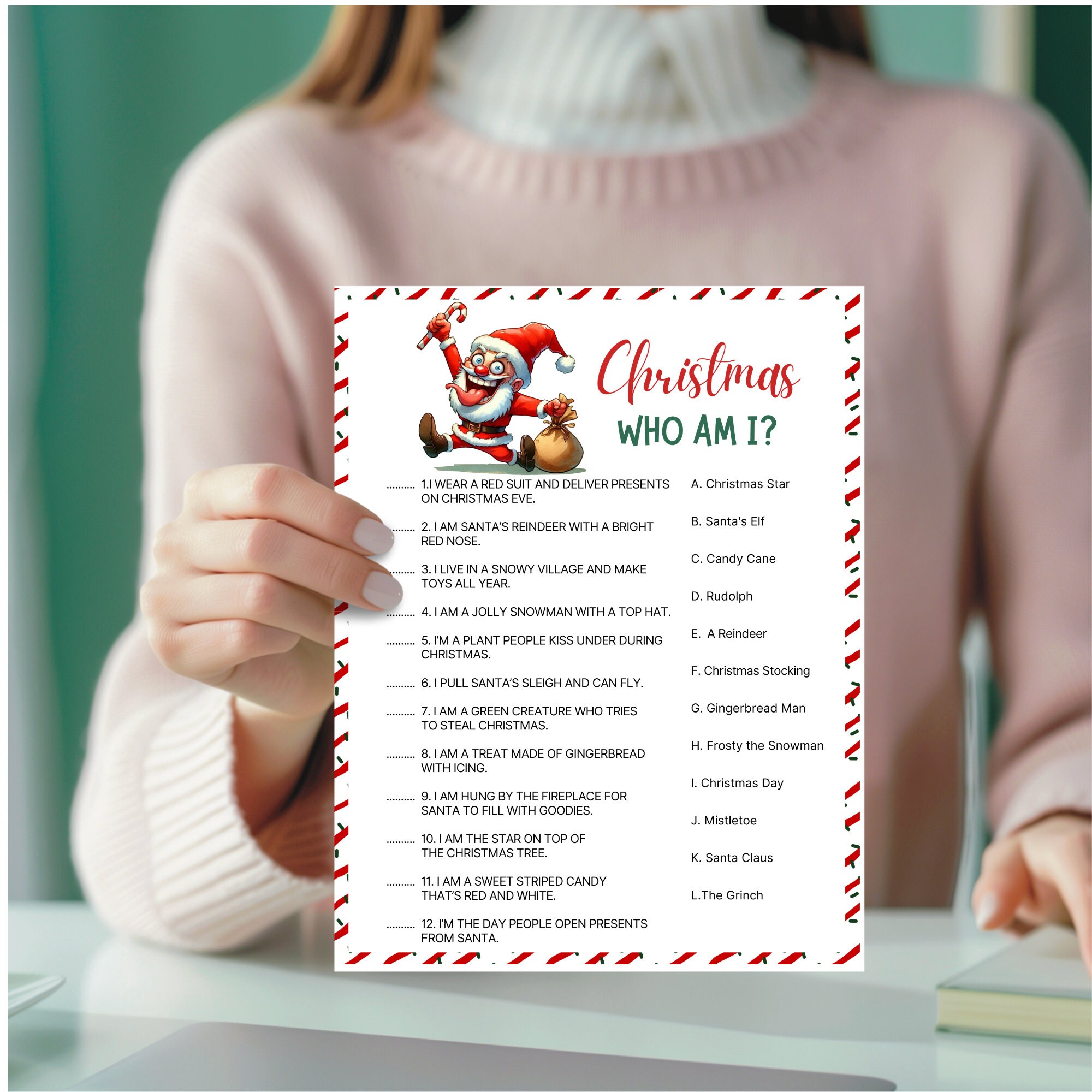 Christmas Who Am I Game, Fun Christmas Games Groups, Work Christmas ...