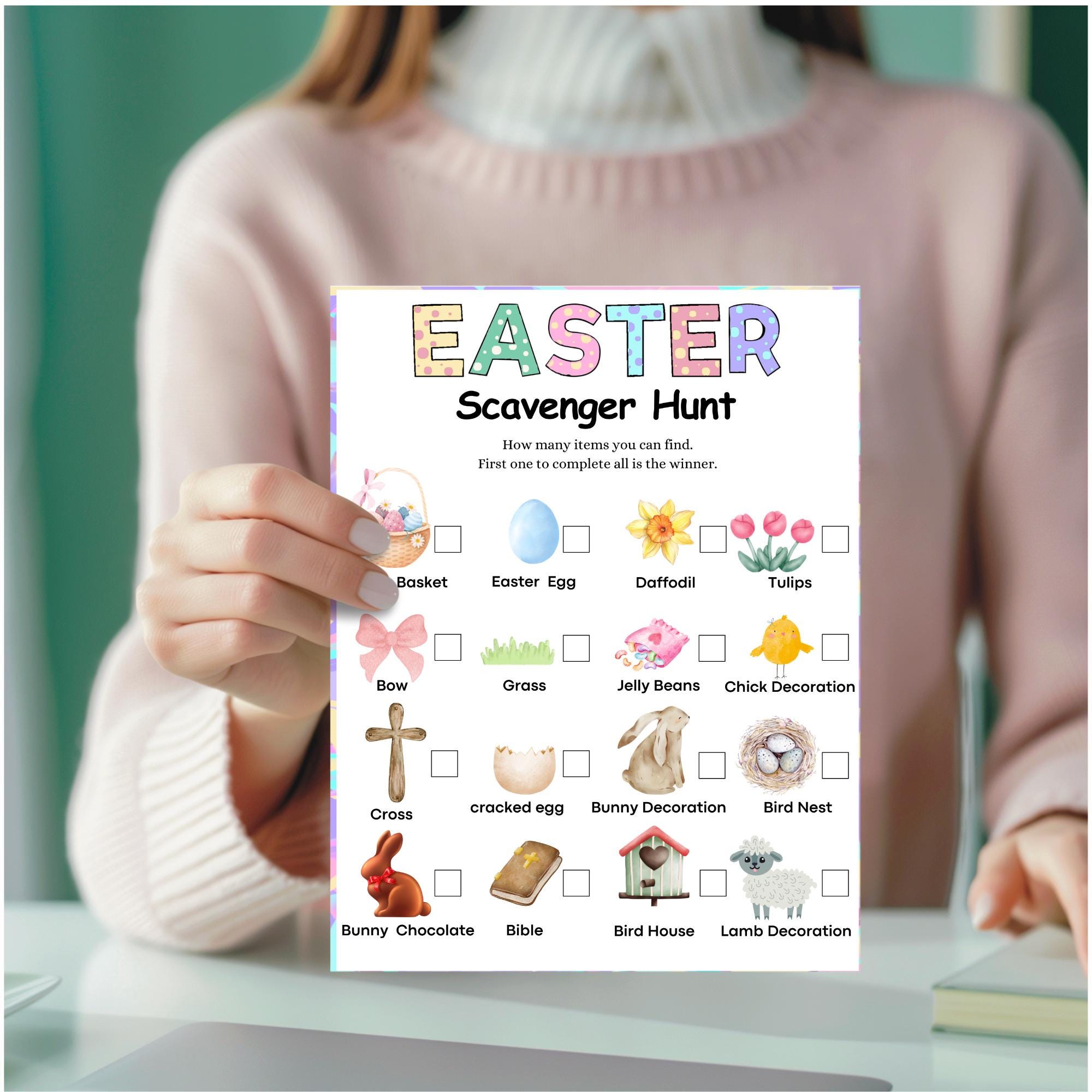 Easter Scavenger Hunt for Small Kids, Easter Egg Hunt Indoor, Easy ...