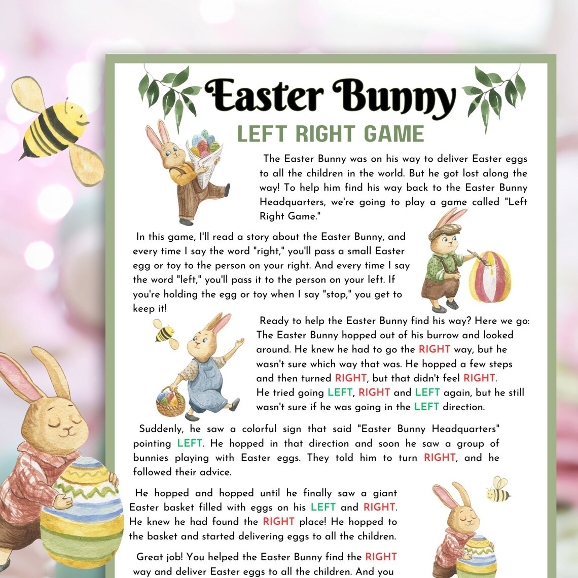 Easter Left Right Games, Easter Egg Exchange Game, Pass the Gift Game ...