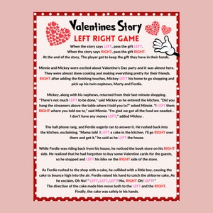 Valentines Pass the Gift Game, Valentines Day Games, Left Right Game ...