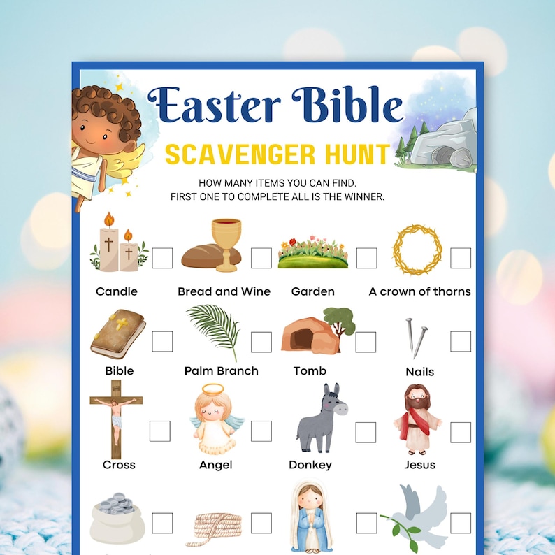 Easter Bible Scavenger Hunt, Printable Easter Game Kids, Indoor ...