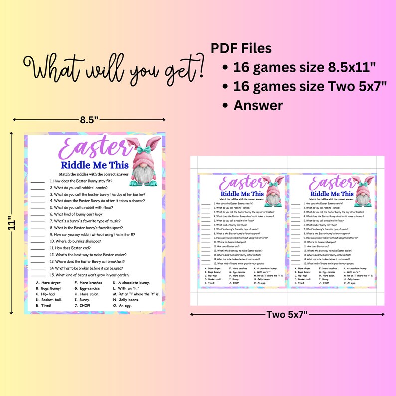 Easter Games Bundle, Easter Printable Games Adults, Easter Trivia Games ...