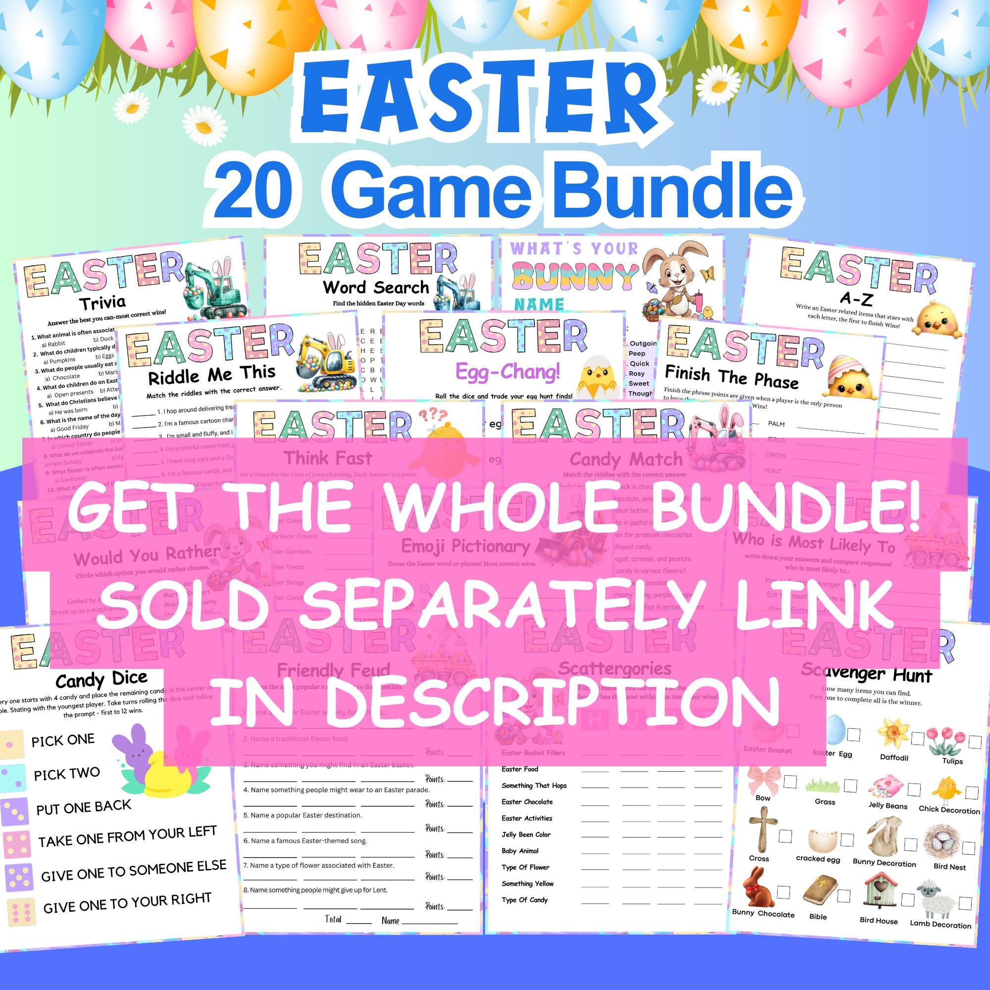 Easter What's Your Bunny Name Game, Easter Games Kids, Easter Trivia ...